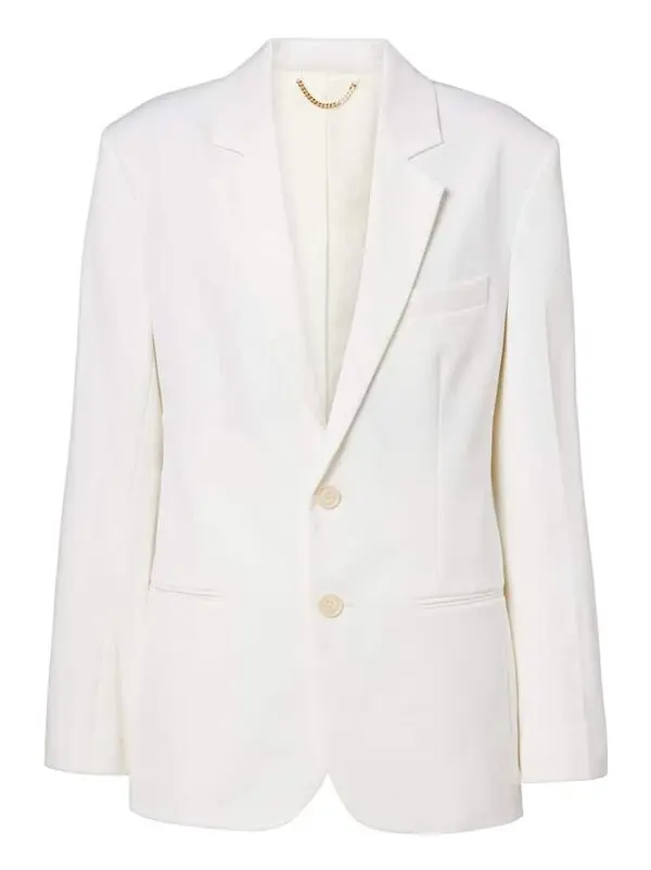 Victoria Beckham Ivory Wool-blend Blazer - White
