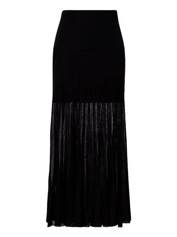 Isabel Marant Ezra Pleated Crêpe Skirt - Black