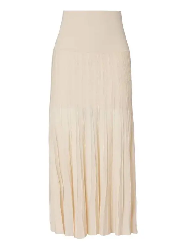 Isabel Marant Ezra Pleated Crêpe Skirt - Beige