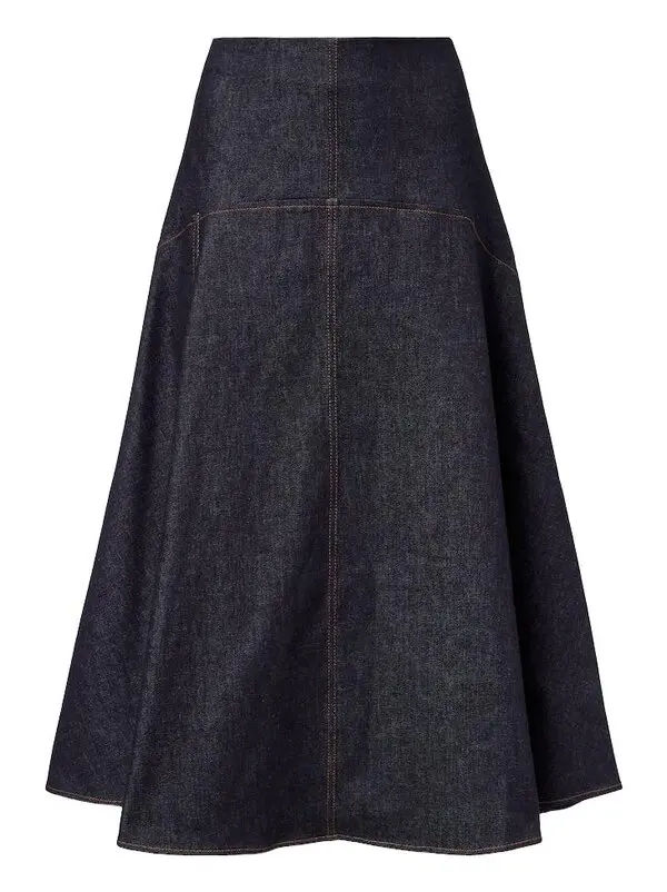 Jacquemus Triangle De-nîmes Denim Midi Skirt - Blue