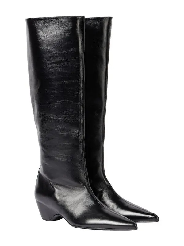Khaite Sybil 40 Leather Knee-high Boots - Black