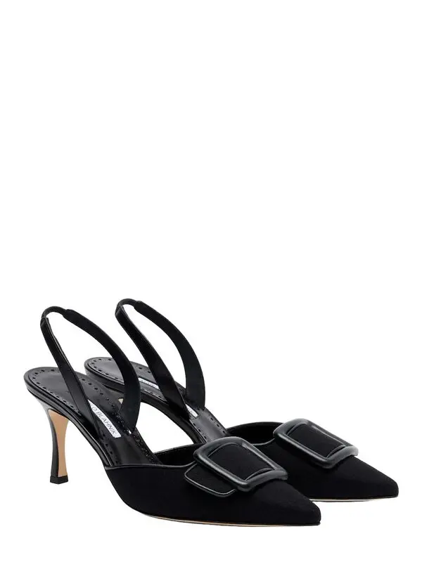 Manolo Blahnik Mayslibi 70 Slingback Pumps - Black