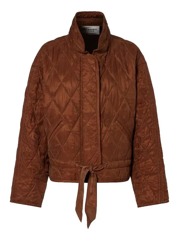 MARANT ETOILE Zakiane Quilted Satin Jacket - Brown