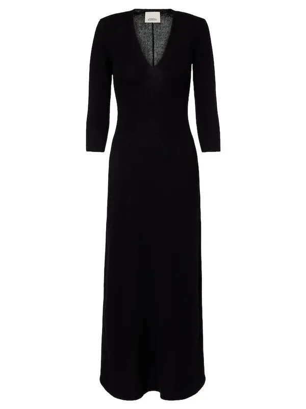Isabel Marant Étoile Salina Wool-blend Maxi Dress - Black