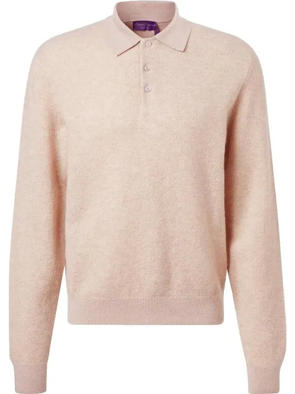 Ralph Lauren Purple Label Cashmere Polo Sweater - Beige
