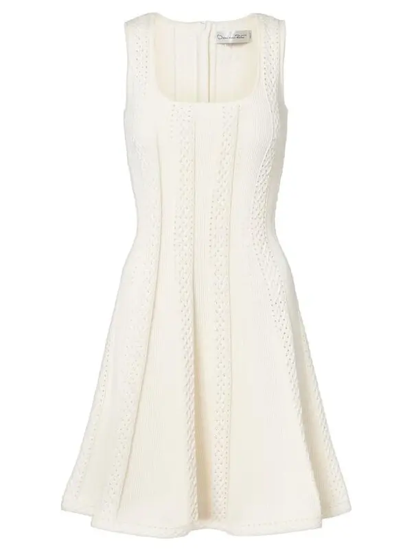 Oscar De La Renta Open-knit Minidress - White