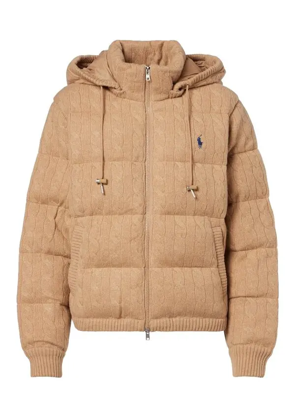 Polo Ralph Lauren Wool And Cashmere Puffer Jacket - Beige