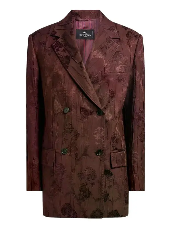 Etro Floral-print Double-breasted Jacket - Red