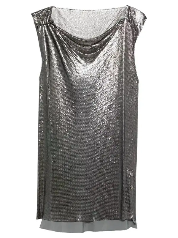 Versace Chainmail Cowl-neck Dress - Grey