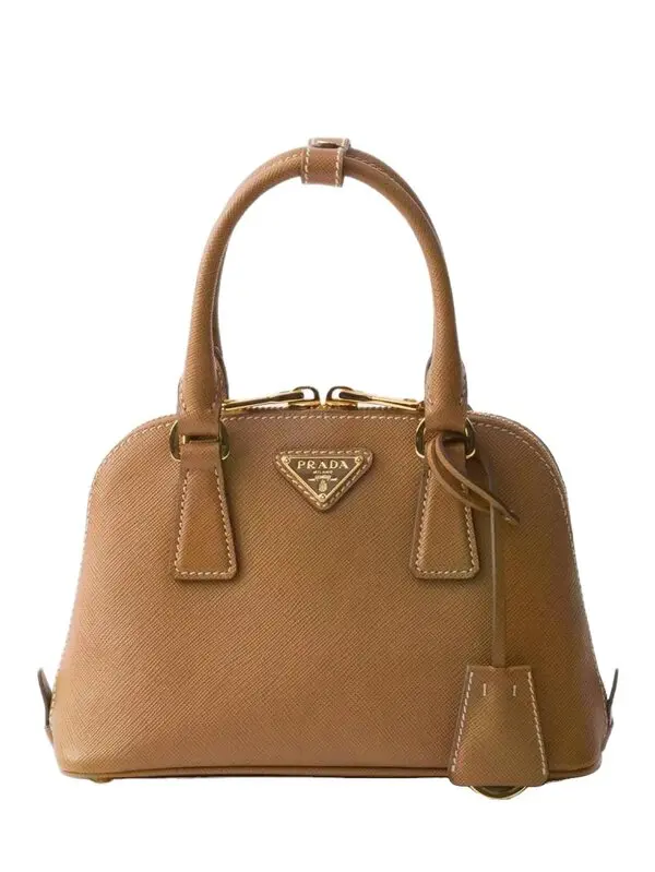 Prada Saffiano-leather Mini Tote - Brown