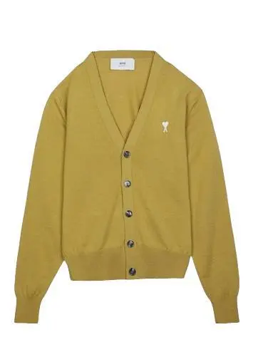 Ami Logo Cardigan - Olive