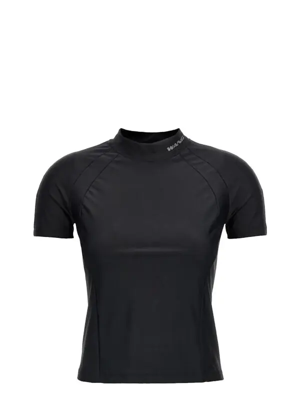 Alexander Wang Ss Rashguard Mock Neck Top - Black