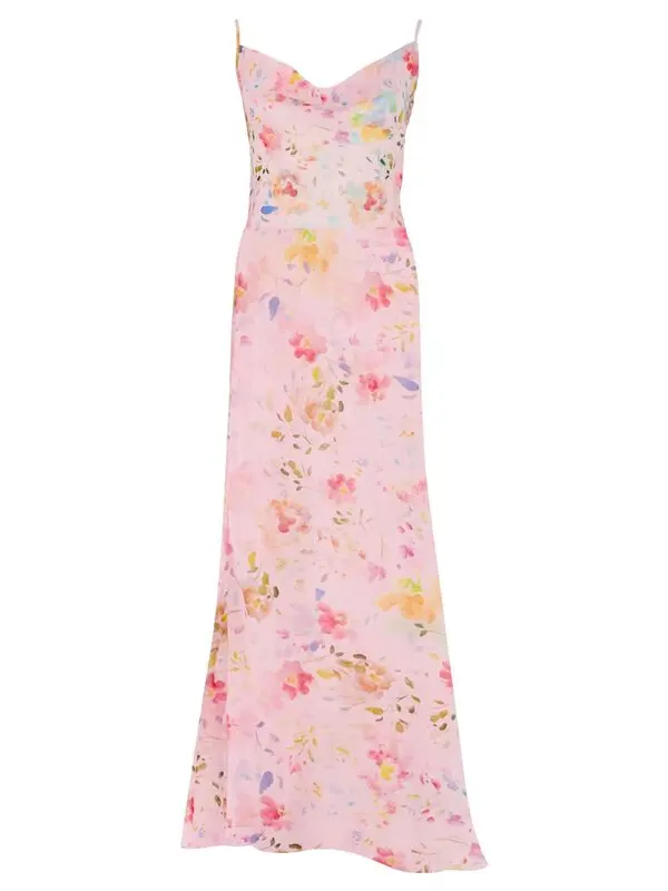 MAR DE MARGARITAS Floral Print Long Dress - Pink