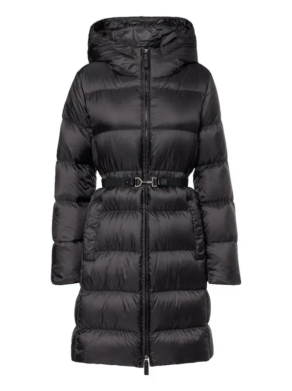 Max Mara Quilted Down Coat With Belt - Black