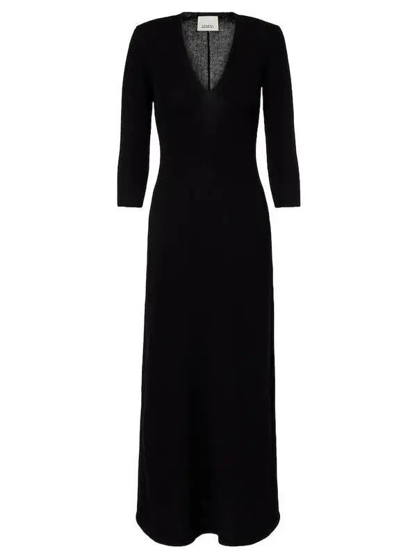 Isabel Marant Étoile Salina Wool-blend Maxi Dress - Black