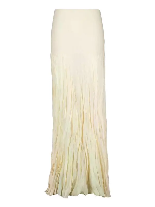 Johanna Ortiz Pleated Maxi Skirt With Ribbed Waistband - White