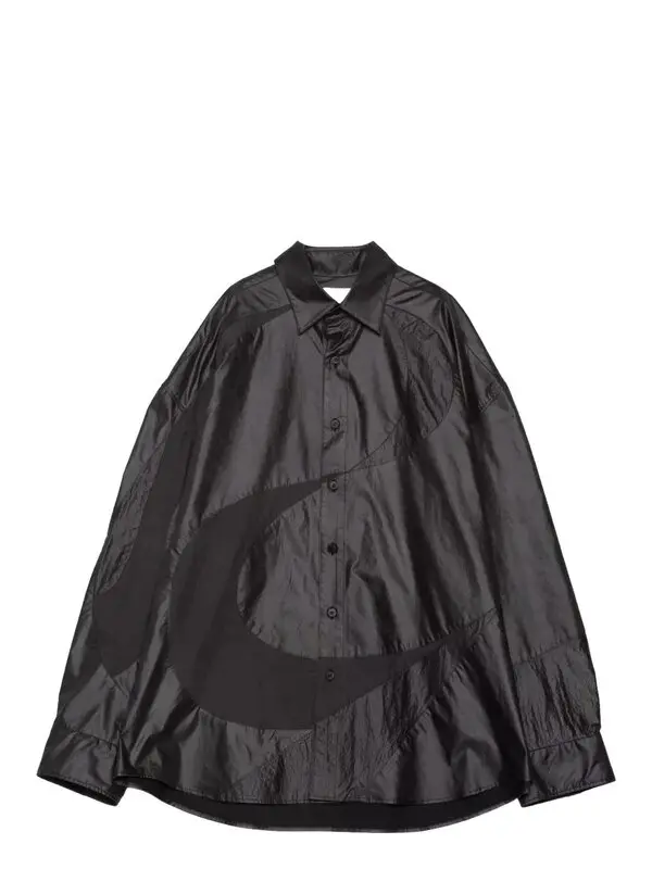 YOSHIOKUBO Abstract-print Shirt - Black