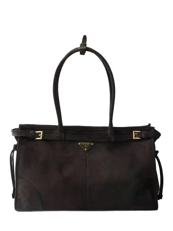 Prada Suede Bonnie Tote Bag - Brown