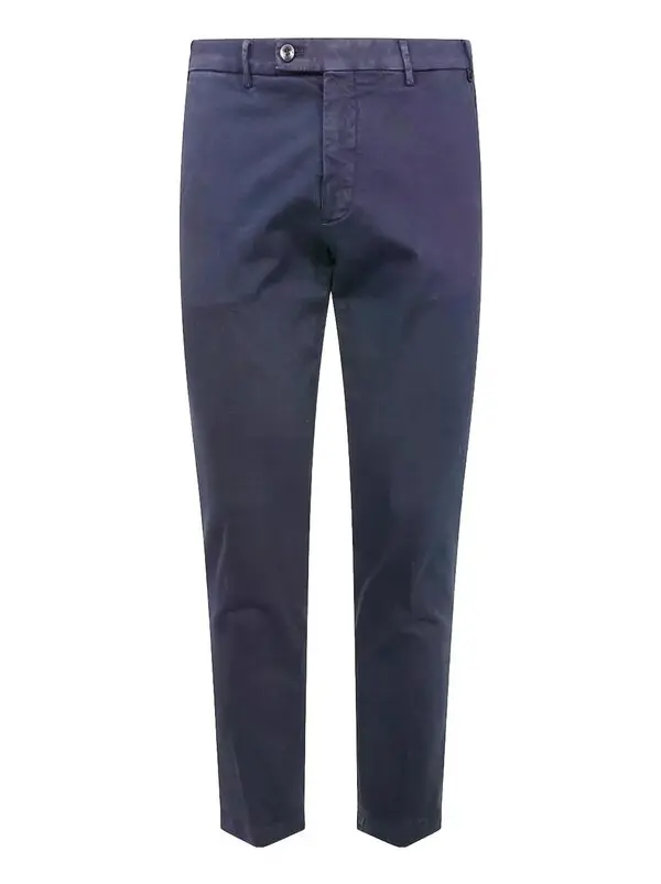 MICHAEL COAL Cotton Trousers With Button Fly - Blue