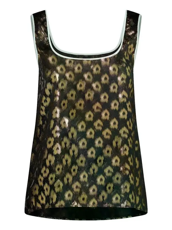La DoubleJ All-over Print Silk Top - Black