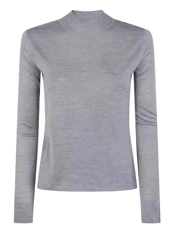 Max Mara High-neck Long-sleeve Sweater - Grey