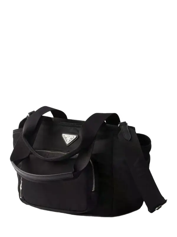Prada Re-nylon Logo-detail Tote Bag - Black