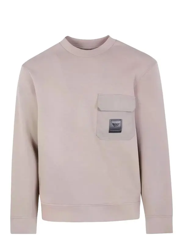 Emporio Armani Cotton Sweater With Patch-pocket - U6189 Wallnut