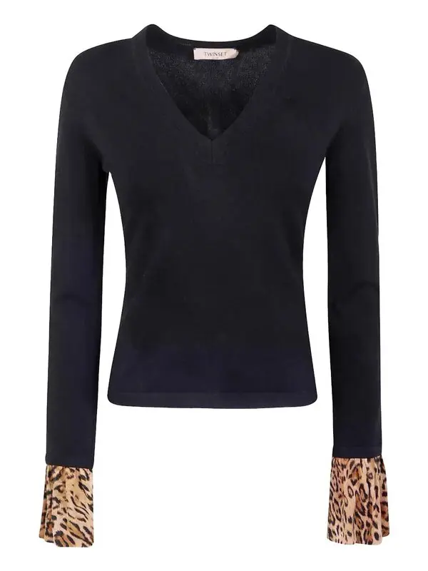 TWINSET Ruffled-cuffs Sweater - Black