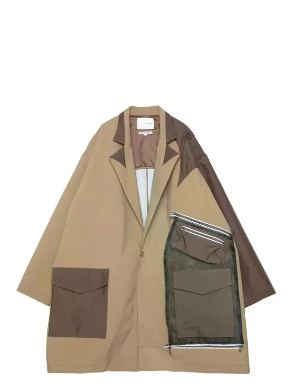 YOSHIOKUBO Panelled Overcoat - Neutrals