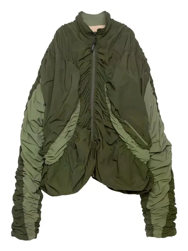 YOSHIOKUBO Gathered-sleeve Bomber Jacket - Green