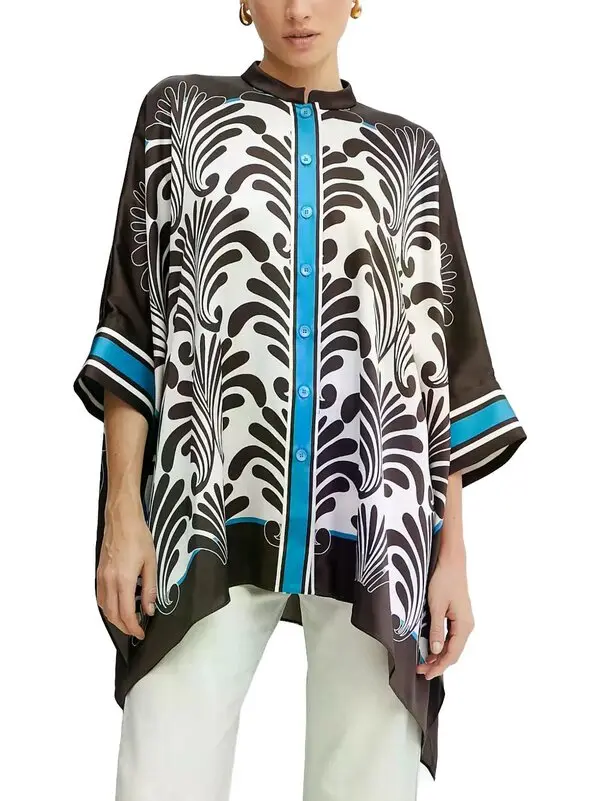 Luisa Spagnoli Leaf-print Top - Brown