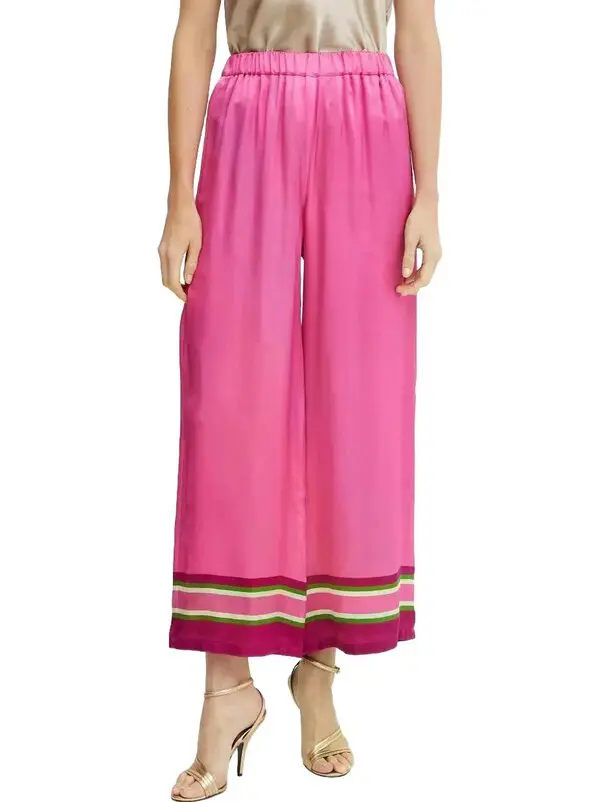 Luisa Spagnoli Elasticated-waistband Striped Trousers - Pink