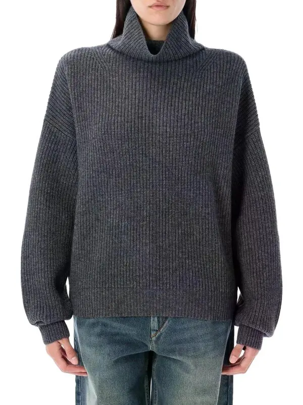 Isabel Marant Étoile High-neck Ribbed Knit Top - Grey