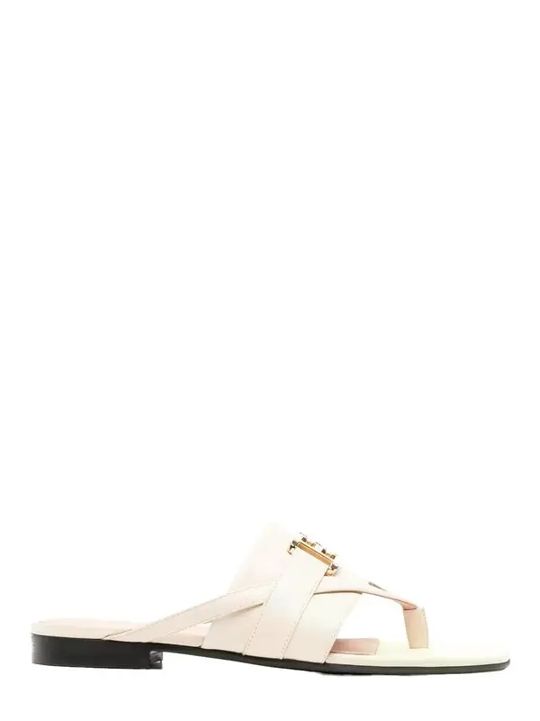 Bally Elia Leather Flat Sandals - White
