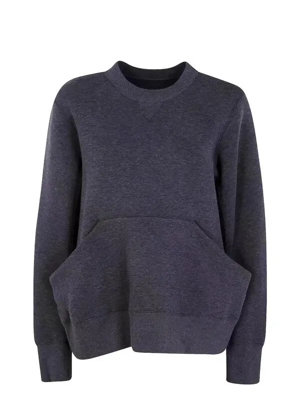 Sacai Kangaroo-pocket Cotton Sweatshirt - Grey