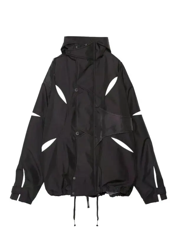 YOSHIOKUBO Hooded Panelled Jacket - Black