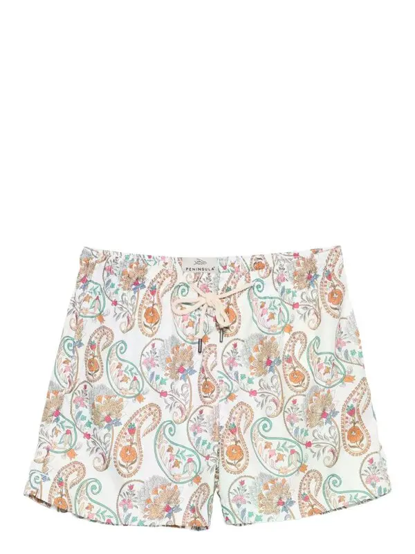 PENINSULA SWIMWEAR Paisley-print Swim Shorts - White