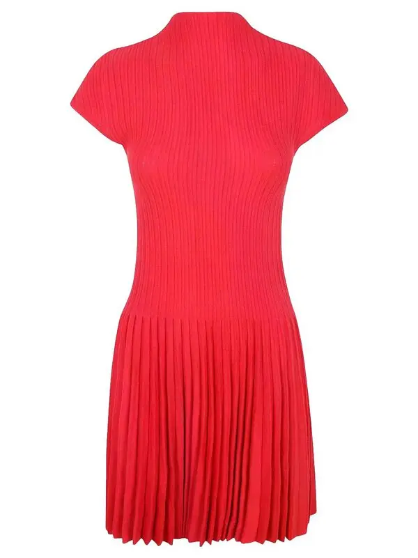 Magda Butrym Ribbed Pleated Dress - Red