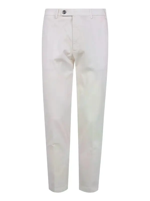 MICHAEL COAL Button-fly Cotton Trousers - White