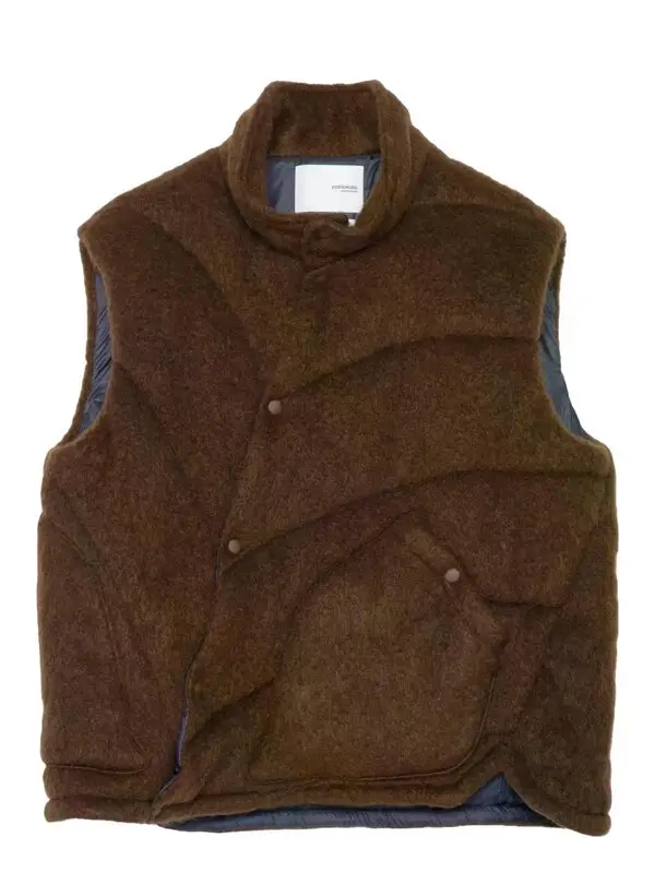YOSHIOKUBO Shaggy Twist Vest - Brown