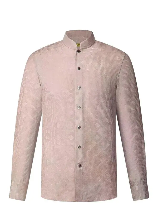 Shanghai Tang Geometric-jacquard Shirt - Neutrals