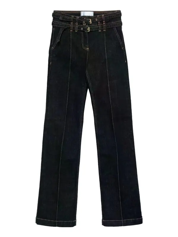 BLUGIRL Double-belt Straight Leg Jeans - Blue