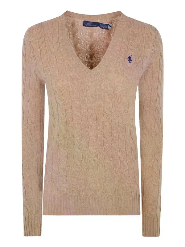 Polo Ralph Lauren Cable-knit V-neck Sweater - Neutrals