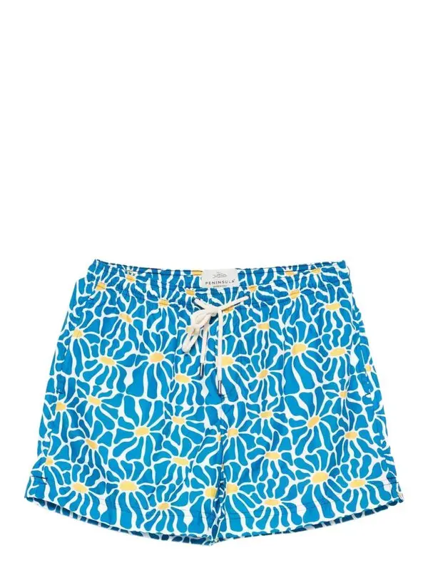 PENINSULA SWIMWEAR Floral-print Swim Shorts - Blue