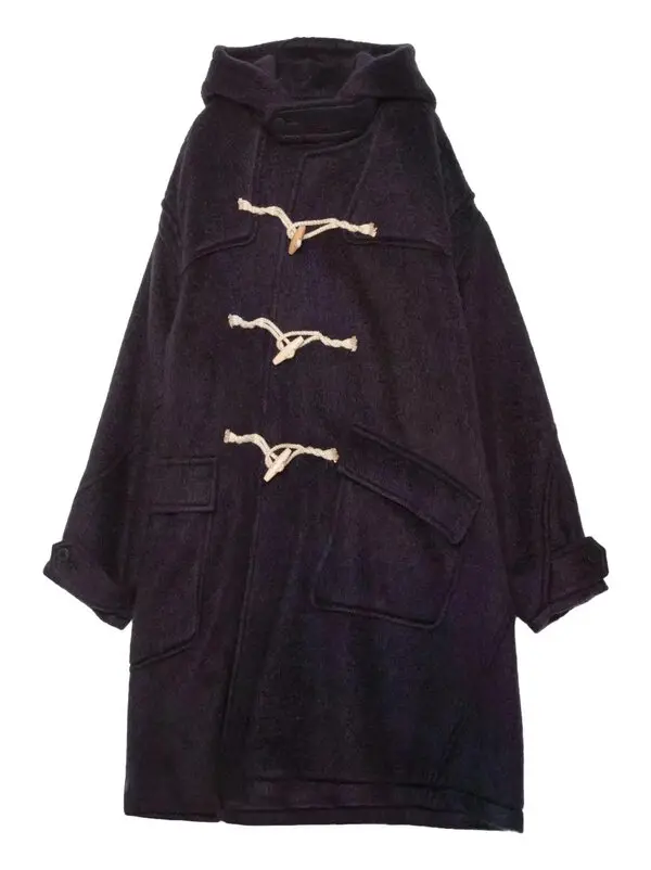 YOSHIOKUBO Hooded Toggle Coat - Black
