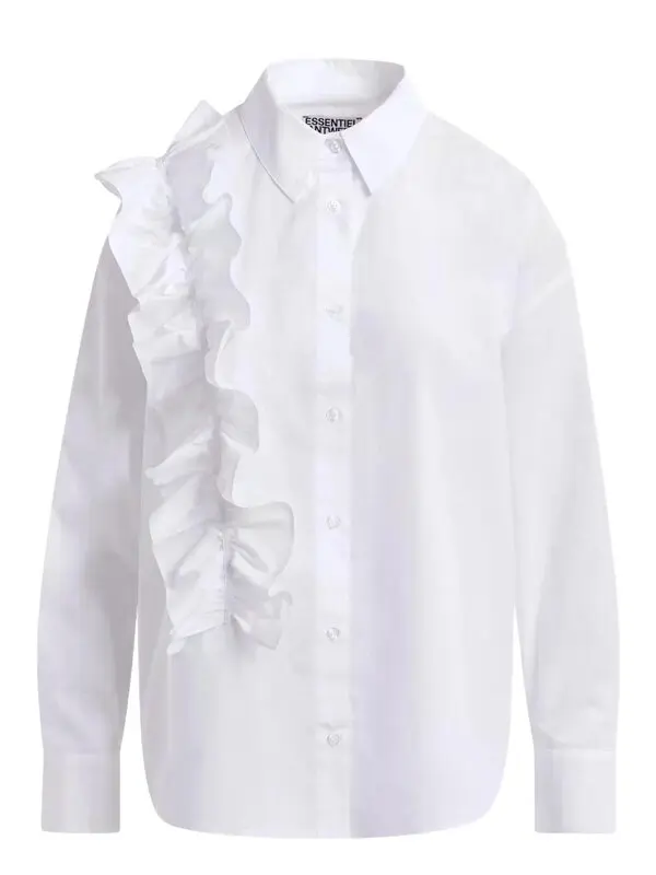 Essentiel Antwerp Ruffle-detail Cotton Shirt - White