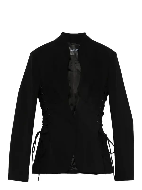 MUGLER Sculptural Lace-up Jacket - Black