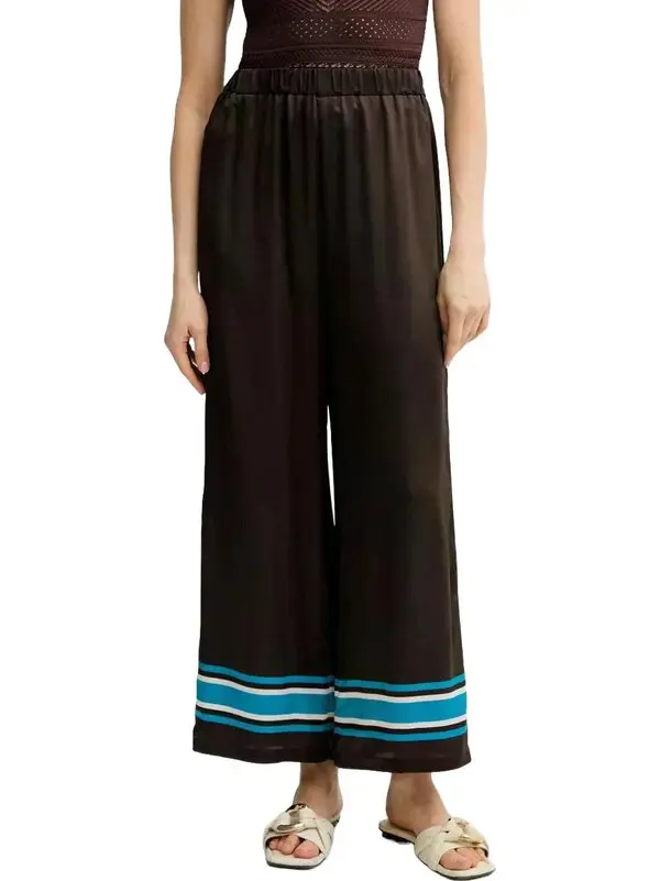 Luisa Spagnoli Stripe-detail Trousers - Brown