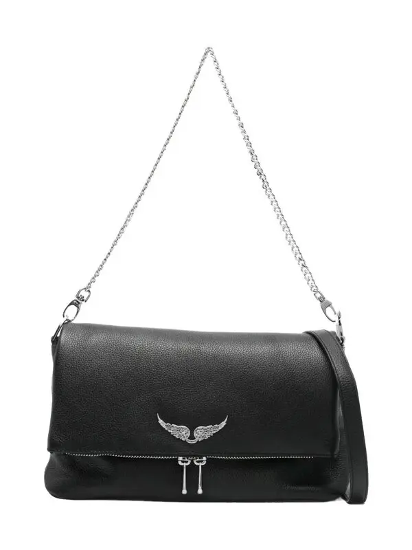 Zadig&Voltaire Rock Crystal-wing Shoulder Bag - Black