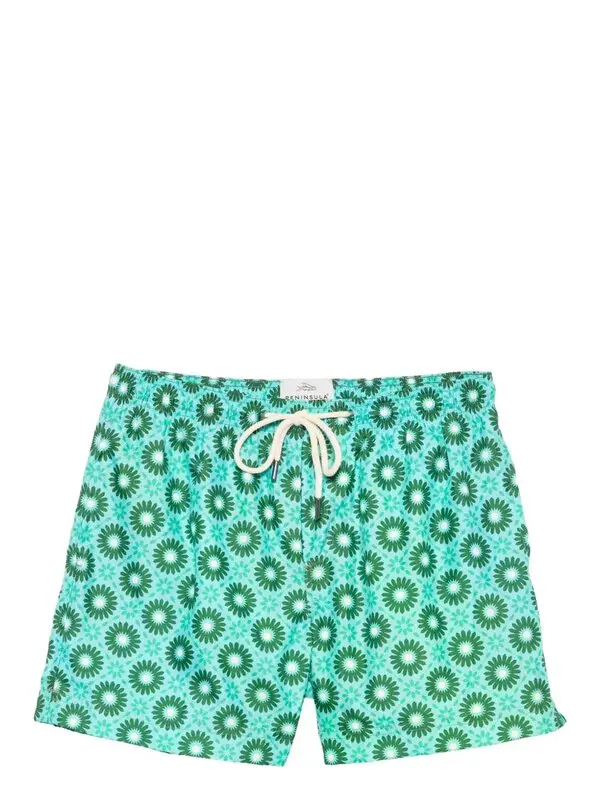 PENINSULA SWIMWEAR Floral Print Swim Shorts - Green